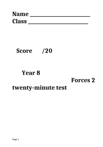 Year 8 Science KS3 AQA 20 minute tests | Teaching Resources