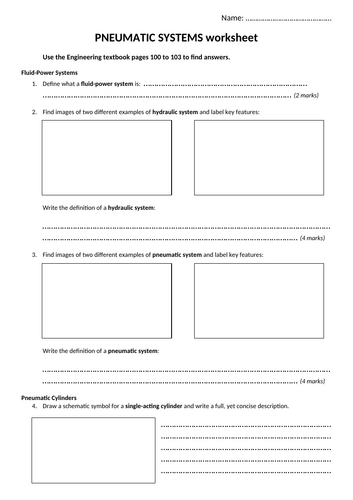 Engineering GCSE AQA - Pneumatic Systems | Teaching Resources