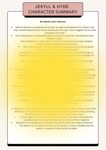 Jekyll & Hyde complete summary!! | Teaching Resources