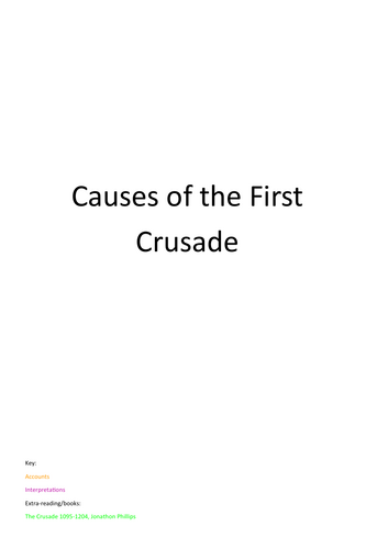 CAUSES OF THE FIRST CRUSADE (A Level OCR History) Crusades Revision ...