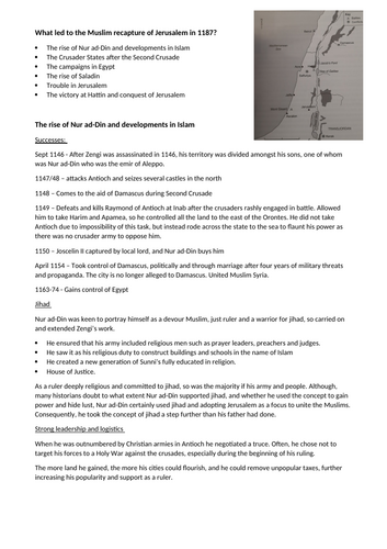 THE FALL OF JERUSALEM (A Level OCR History) Crusades Revision Notes ...