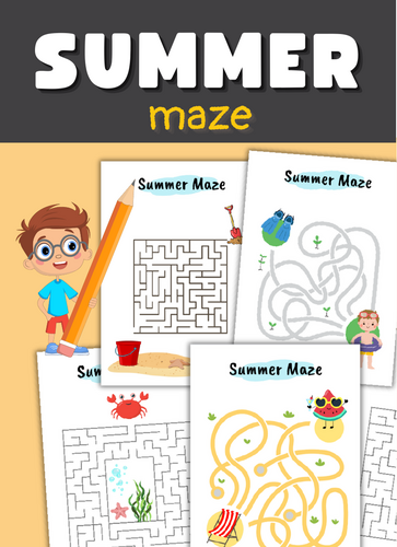 Summer mazes for kids. | Teaching Resources