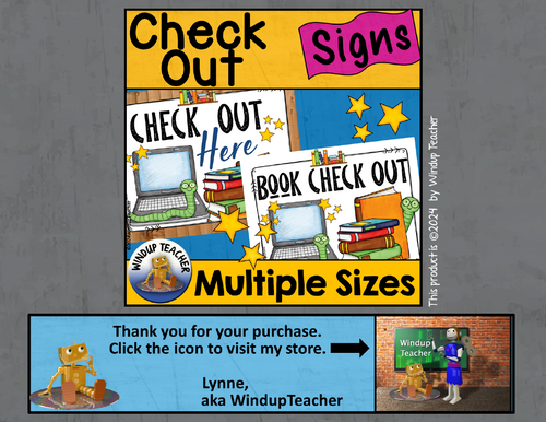 Library Book Sign to Check Out Books - 2 Decor Sign Choices to Label ...