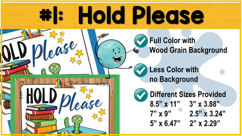 Library Books on Hold Signs - 2 Decor Sign Choices to Label Desk Book ...