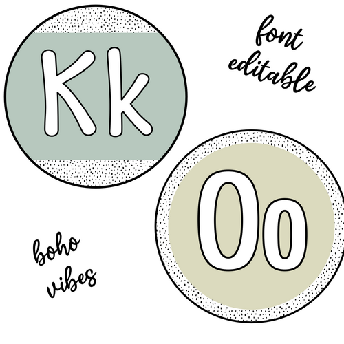 Editable Boho Neutral Spotty Alphabet Flash Cards, Printable Word Wall ...