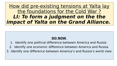 Cold War AQA 2R Yalta and Potsdam Lesson | Teaching Resources