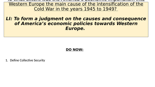 Cold War AQA 2R Post War Europe | Teaching Resources