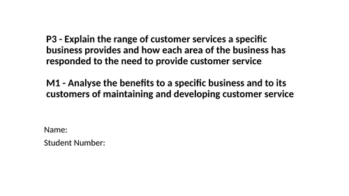 UPDATED!!! OCR - CTEC Unit 4 customers and communication | Teaching Resources