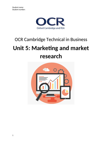 UPDATED!!! OCR - CTEC Unit 5 Marketing and market research | Teaching Resources