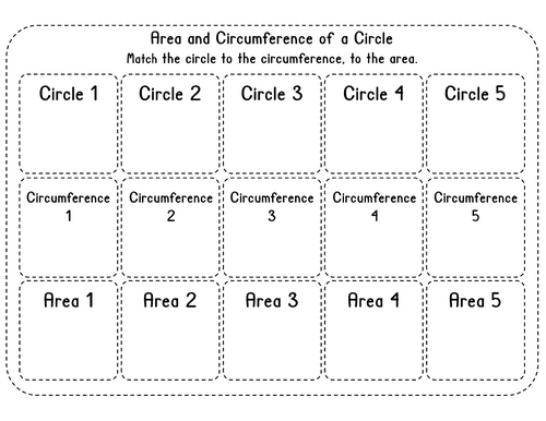 Circles - Area and Circumference Card Sort | Teaching Resources