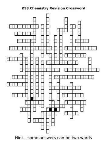Huge KS3 Chemistry Revision Crossword | Teaching Resources