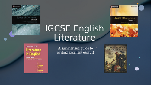 IGCSE English Literature (0475) tips | Teaching Resources