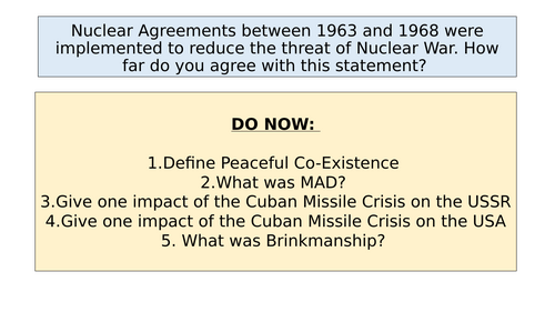 Cold War AQA 2R Post Cuba Relations | Teaching Resources