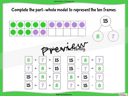 Fact families - addition and subtraction bonds within 20 - Year 2 ...