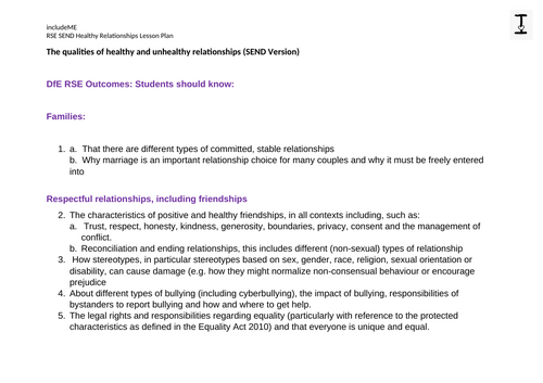 SEND RSE Healthy Relationships full lesson | Teaching Resources