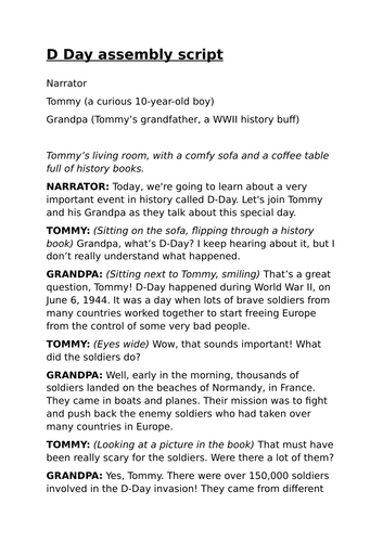 D Day Assembly resource pack | Teaching Resources