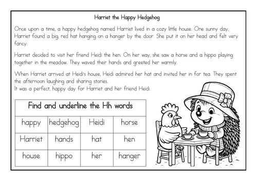 Harriet the Hedgehog and the Letter H | Teaching Resources