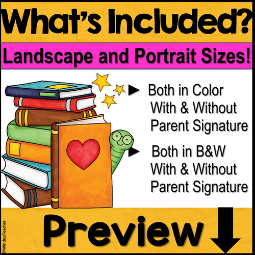 Bookworm Reading Log for Library, Media Center, or Classroom Teacher ...