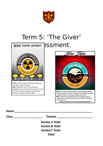 'The Giver' - Assessment | Teaching Resources