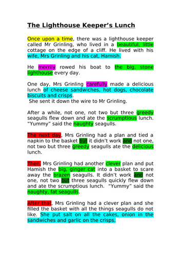 The Lighthouse Keepers Lunch | Teaching Resources