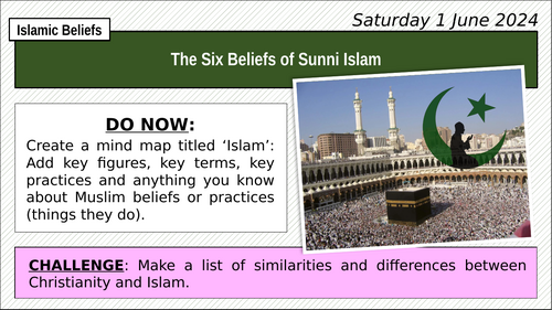 GCSE Religious Studies - The Six Beliefs of Sunni Islam [Islamic ...