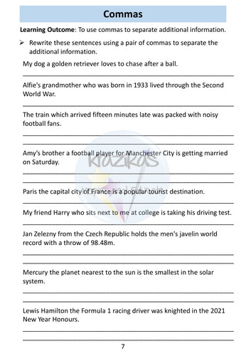 English Functional Skills - Level 1 - Punctuation Workbook | Teaching ...