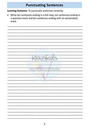 English Functional Skills - Level 1 - Punctuation Workbook | Teaching ...