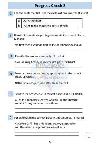 English Functional Skills - Level 1 - Punctuation Workbook | Teaching ...