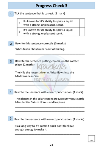 English Functional Skills - Level 1 - Punctuation Workbook | Teaching ...