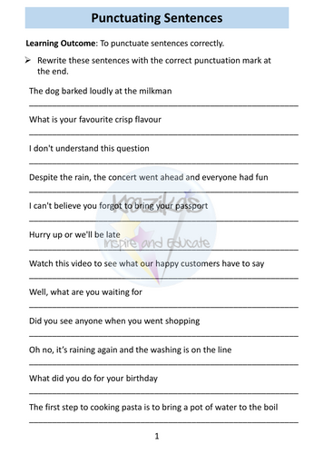 English Functional Skills - Level 1 - Punctuation Workbook | Teaching ...