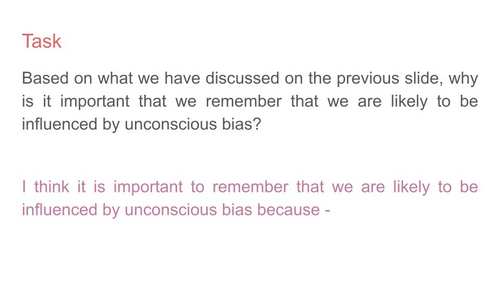 Reasons for Unconscious Bias and Stereotyping | Teaching Resources