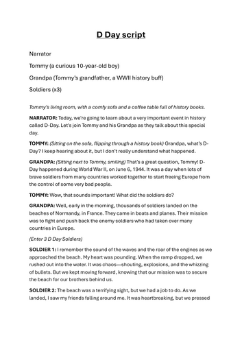 D Day: short script | Teaching Resources