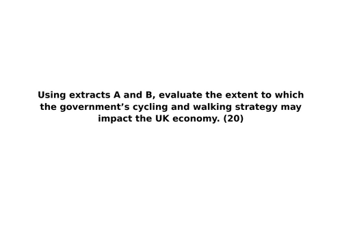 A-level Economics - 20 Mark Model Answer | Teaching Resources