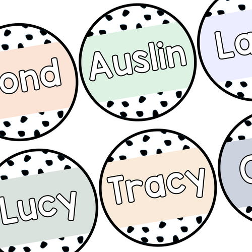 Student Name Tags Printable, Editable Circular Name Tags, Round Name ...