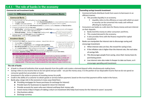 A-level Edexcel Economics B - 1.4 Notes | Teaching Resources