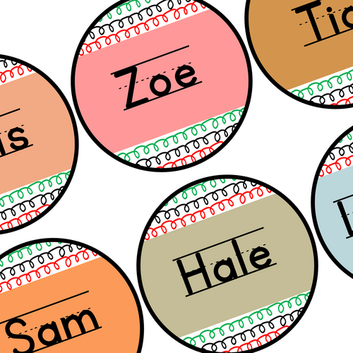 Editable Boho Student Name Plates, Student Name Labels, Round Name Tags ...