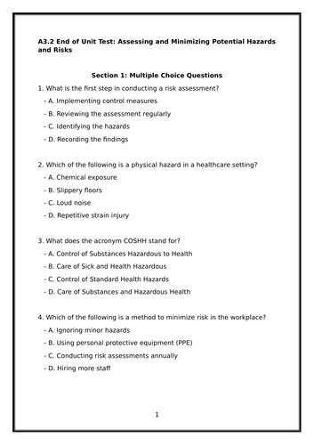 T Level Health A3 end of topic tests and worksheets | Teaching Resources