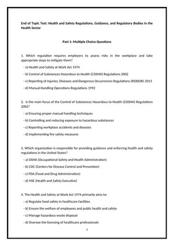 T level health A4 end of topic tests and worksheets | Teaching Resources