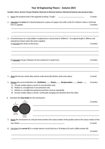 Engineering GCSE AQA - Interim tests for Student Progress Tracking ...