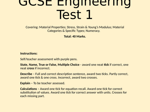 Engineering GCSE AQA - Interim tests for Student Progress Tracking ...