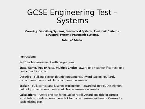 Engineering GCSE AQA - Interim tests for Student Progress Tracking ...