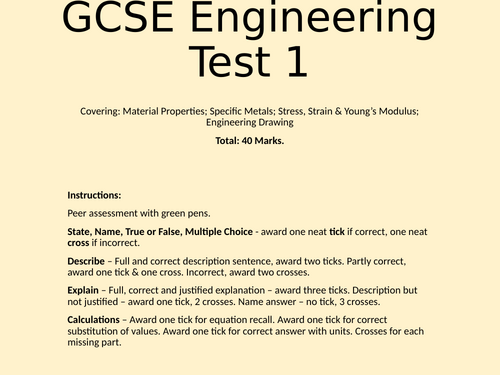 Engineering GCSE AQA - Interim tests for Student Progress Tracking ...
