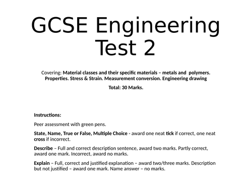 Engineering GCSE AQA - Interim tests for Student Progress Tracking ...