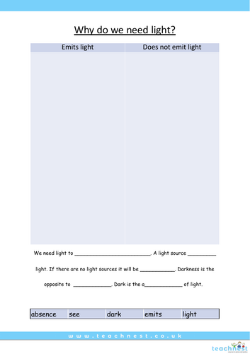Why do we need light? | Teaching Resources