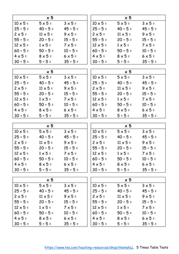 2s, 5s and 10s Times Table Tests, Answers and Intervention Bundle ...