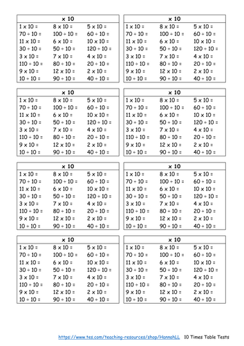 2s, 5s and 10s Times Table Tests, Answers and Intervention Bundle ...