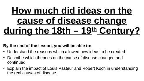 Edexcel Medicine (Industrial) 1. Causes of disease | Teaching Resources