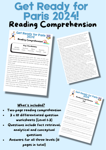 Paris Olympics 2024 End of Year Reading Comprehension | Teaching Resources