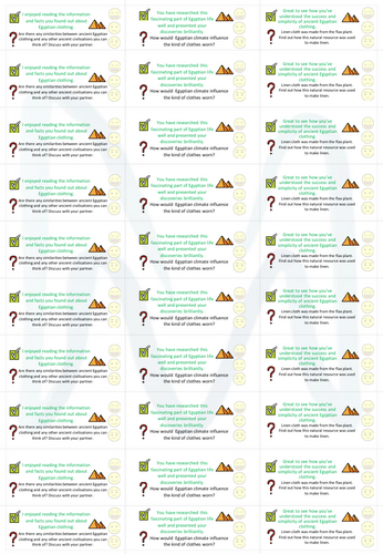 Instant Feedback Sheets Full Unit - Ancient Egypt | Teaching Resources