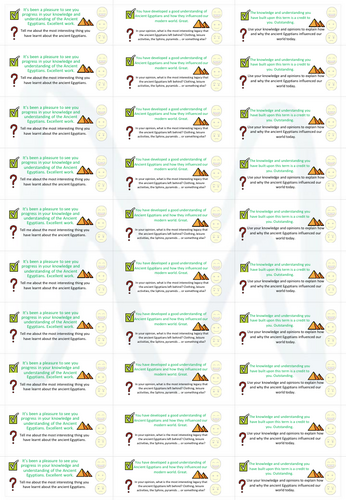 Instant Feedback Sheets Full Unit - Ancient Egypt | Teaching Resources